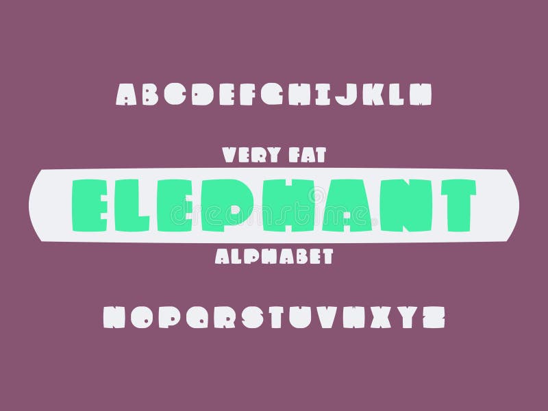 Elephant Font. Vector Alphabet Stock Vector - Illustration of style ...