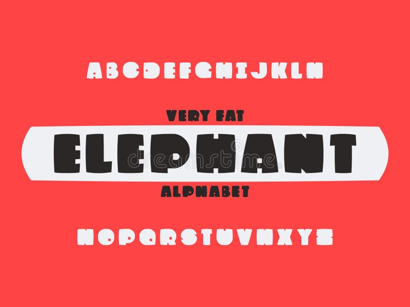 Elephant Font. Vector Alphabet Stock Vector - Illustration of childhood ...