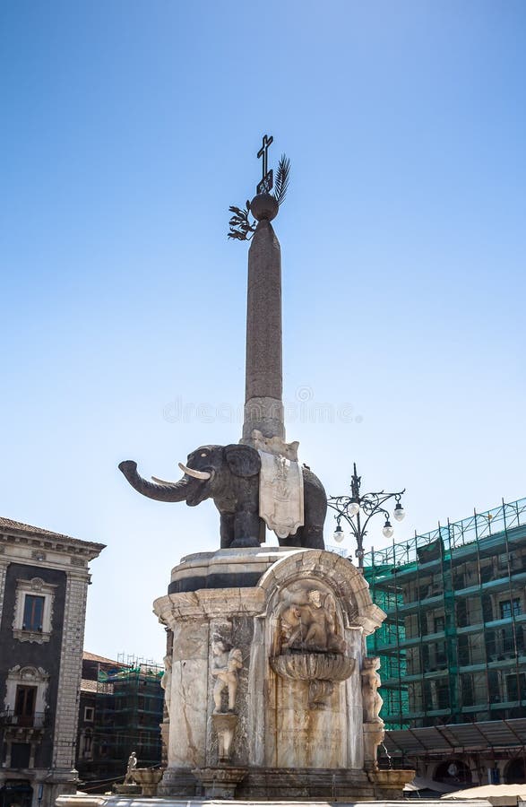 Elephant Fountain in Catania, Sicily Stock Photo - Image of italy ...