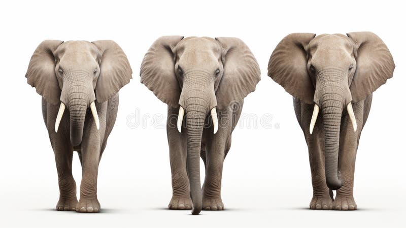Elephant Front View, Isolated Stock Vector - Illustration of african ...