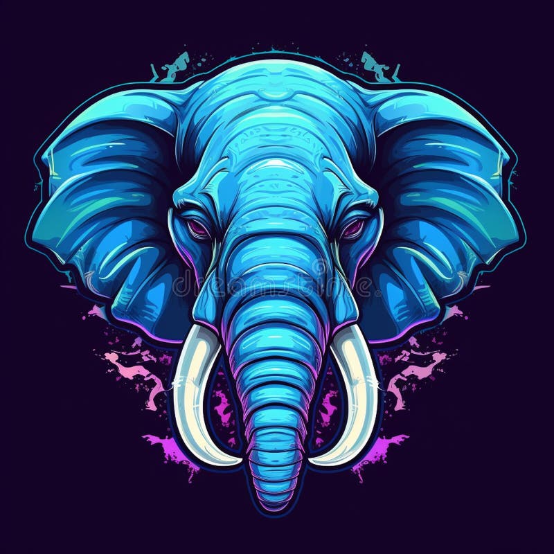 Elephant Logo 2D Digital Illustration Stock Illustration - Illustration ...