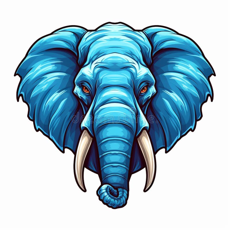Elephant Logo 2D Digital Illustration Stock Illustration - Illustration ...