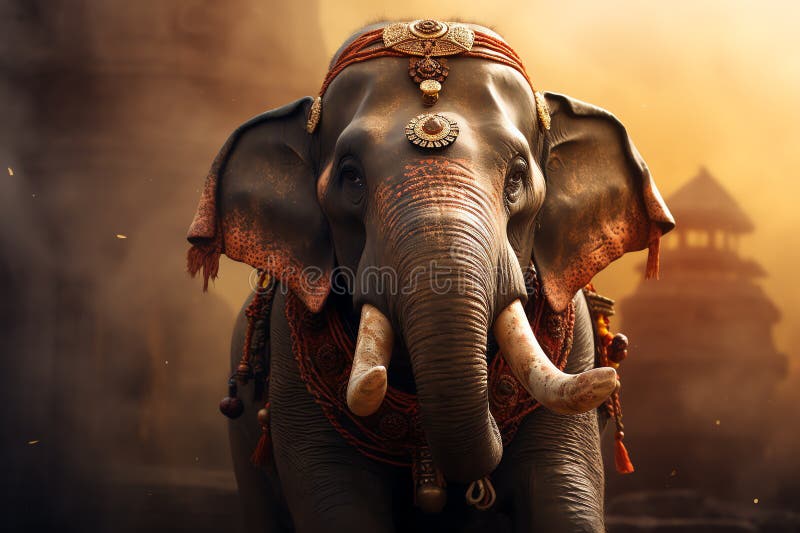 Elephant God India Symbol with Copy Space Stock Illustration ...