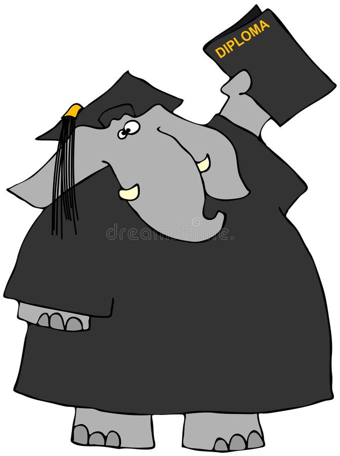 Cartoon Elephant with a Diploma Stock Vector - Illustration of clip ...