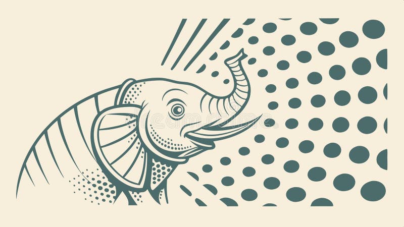 Elephant Graphic with Dots, Wildlife Modern Design for Nature Themes ...