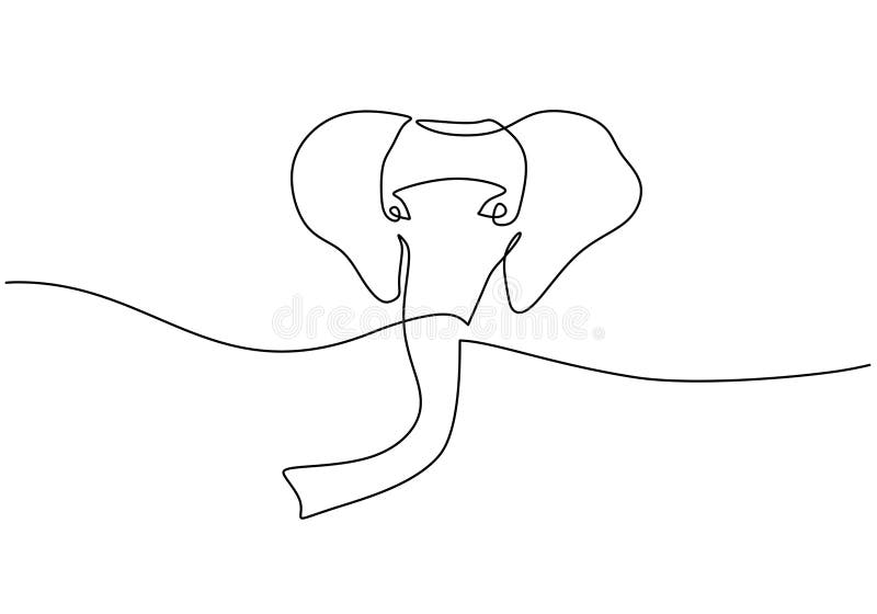 Elephant Line Drawing Stock Illustrations – 10,824 Elephant Line ...