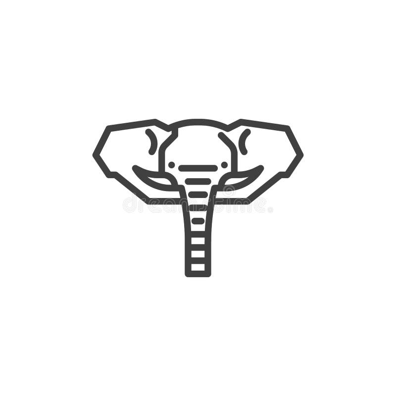 Elephant Front View Outline Stock Illustrations – 112 Elephant Front ...