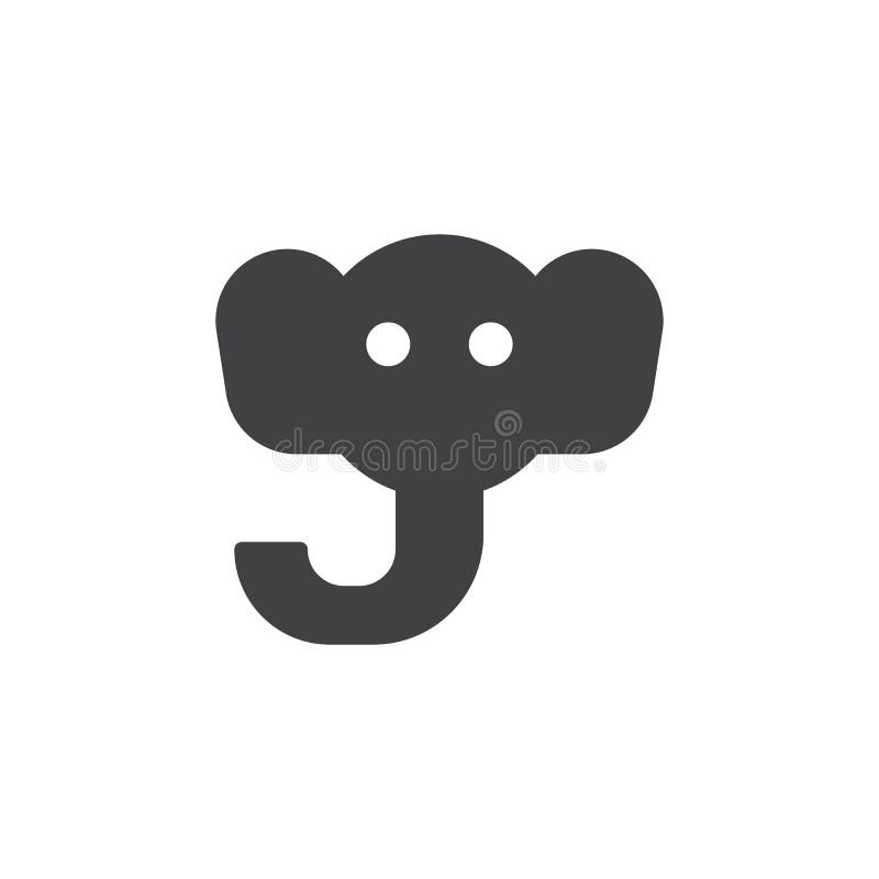 Elephant head icon vector stock vector. Illustration of africa - 106572711