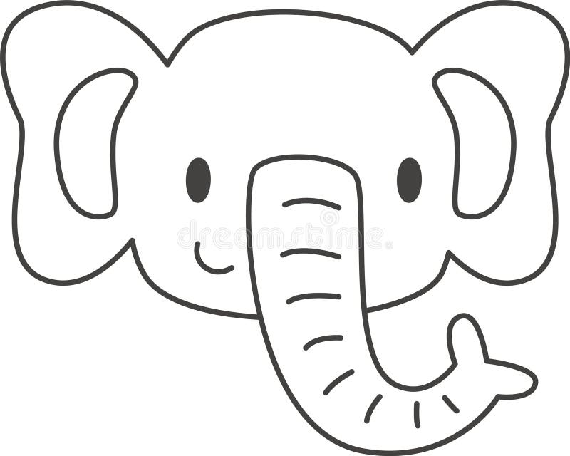 Elephant Head Outline stock vector. Illustration of vector - 321741372
