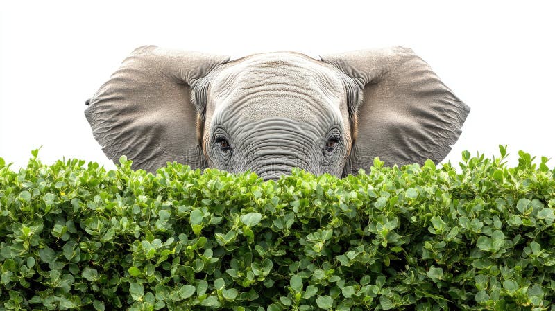 Elephant Hiding in Green Bush Stock Photo - Image of animal, artistic ...