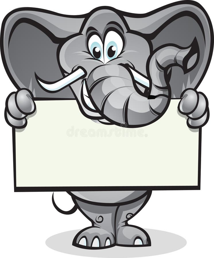 Elephant holding sign stock vector. Illustration of animal - 15686661