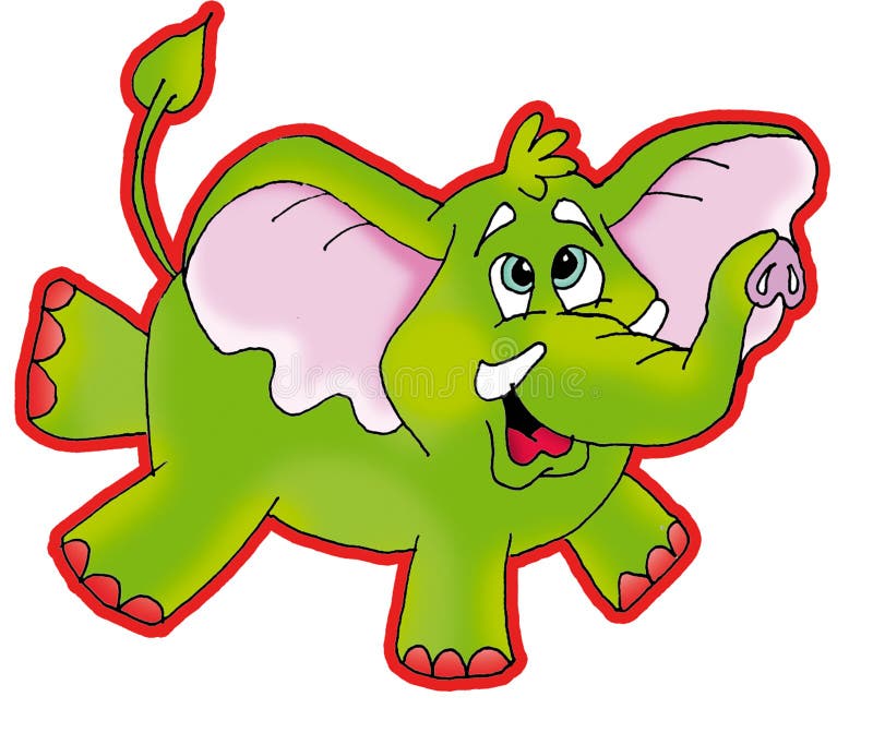 Elephant Home Move Slow Happy Red Brown Animal Stock Illustration ...