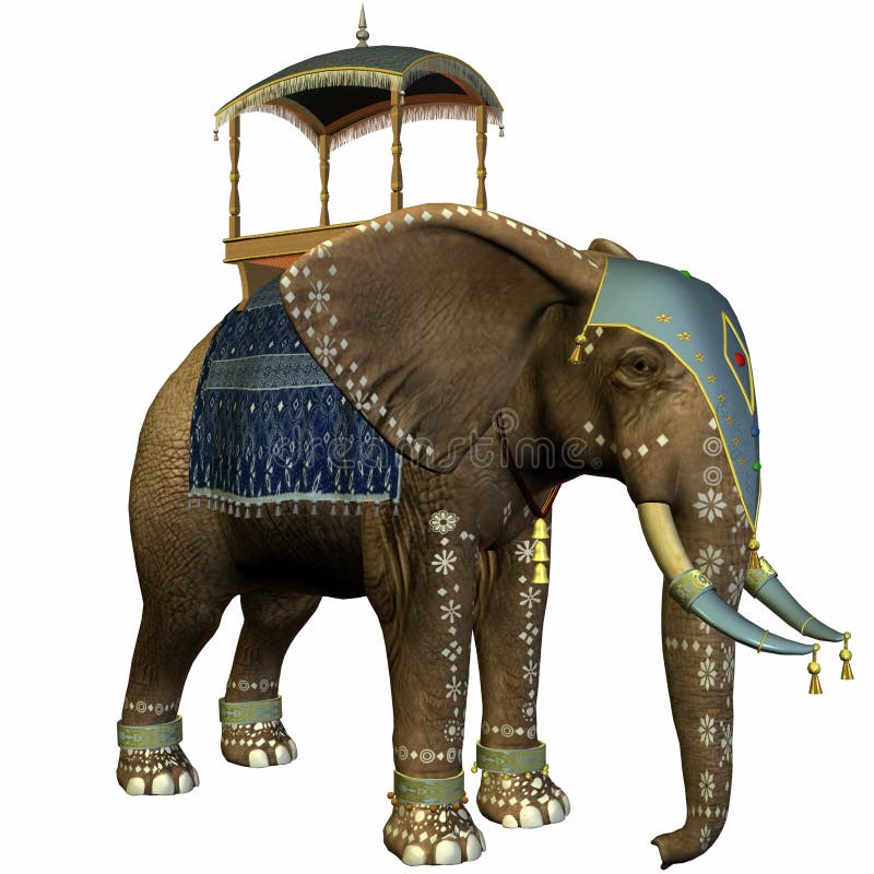 Elephant with Howdah stock illustration. Illustration of howdah - 1756640