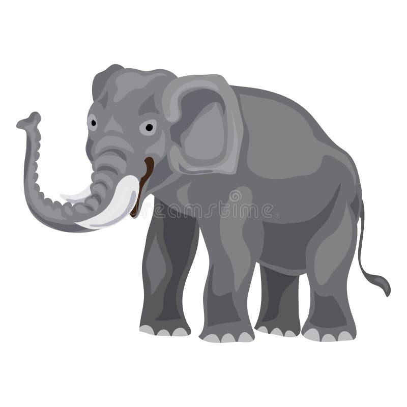 Elephant Icon, Cartoon Style Stock Vector - Illustration of jungle ...