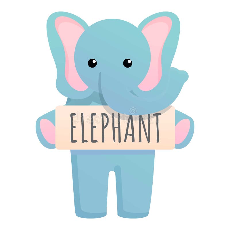 Say Hi Elephant Icon, Cartoon Style Stock Vector - Illustration of cute ...