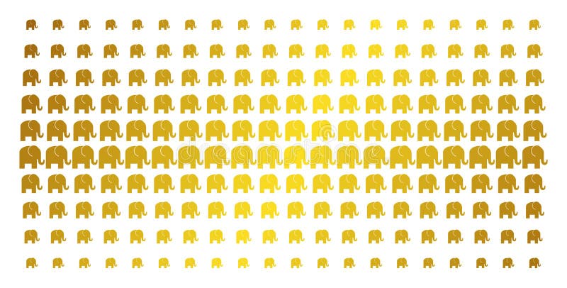 Elephant Golden Halftone Array Stock Vector - Illustration of ...