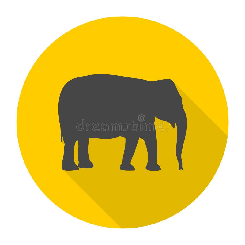 Elephant Icon with Long Shadow Stock Vector - Illustration of powerful ...