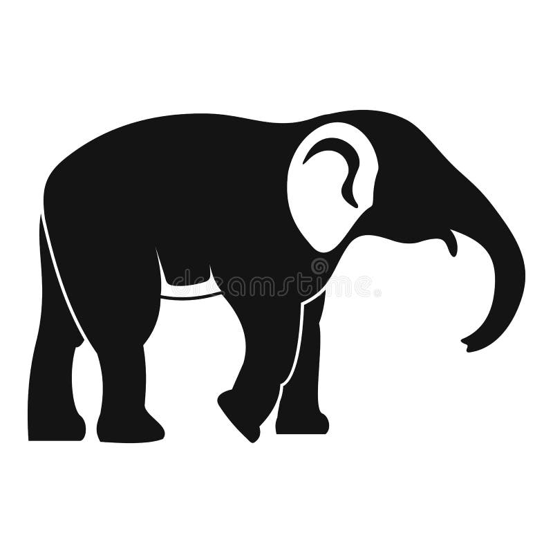 Elephant Icon, Simple Style Stock Vector - Illustration of standing ...