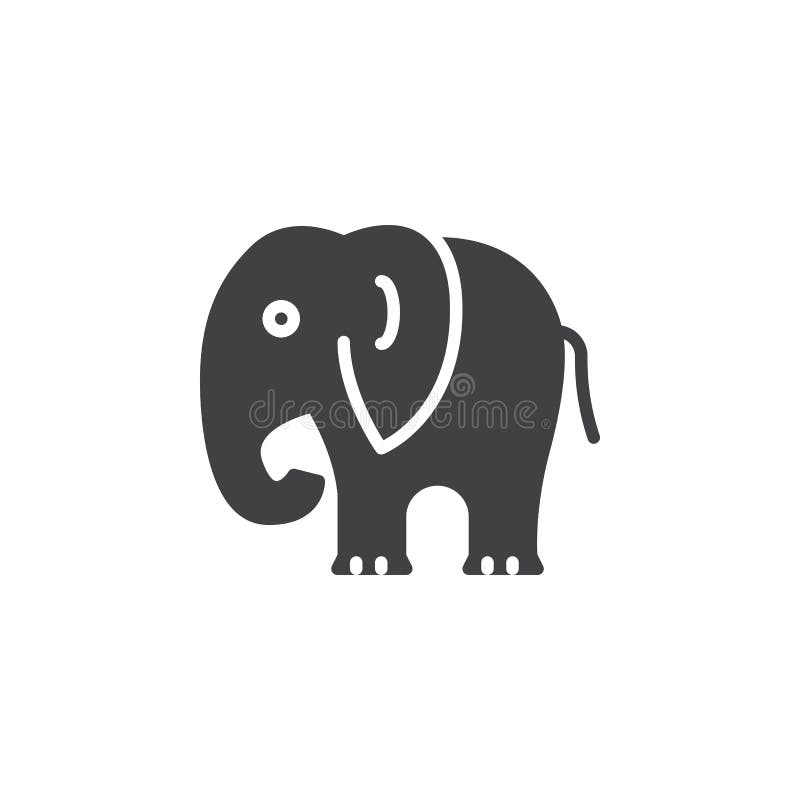 Elephant Icon Vector, Filled Flat Sign Stock Vector - Illustration of ...