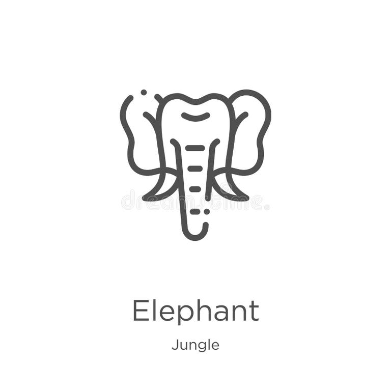 Elephant Icon Vector from Jungle Collection. Thin Line Elephant Outline ...