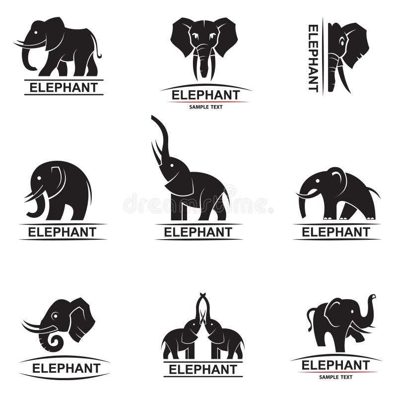 Elephant icons set stock vector. Illustration of african - 100705334