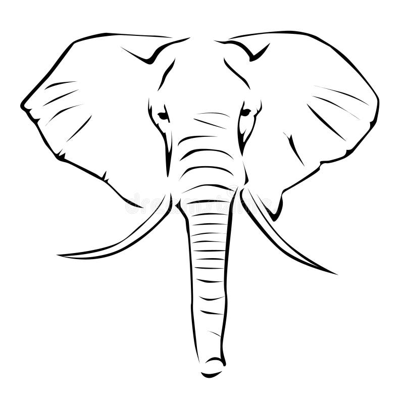 Elephant Front View Stencil