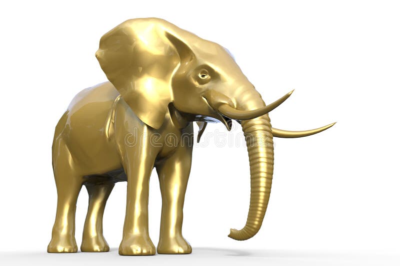 Elephant Isolated Gold Isolated Stock Illustration - Illustration of ...