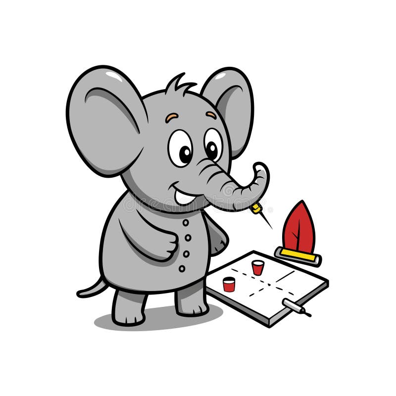 Elephant in a Journal Writing Adventure Stock Photo - Illustration of ...