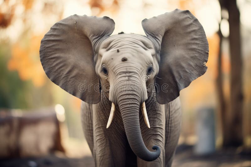 Elephant with Large Ears Fanning Itself Stock Image - Image of ...