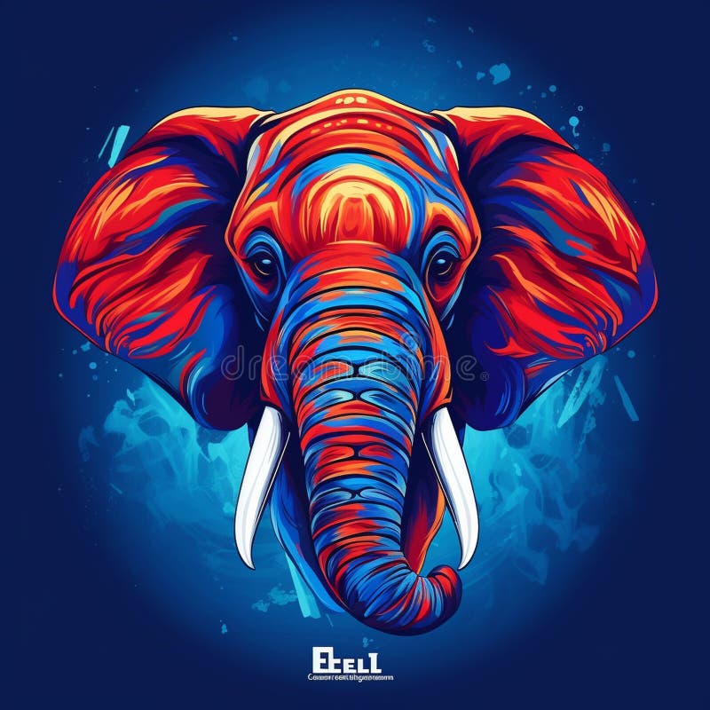 Elephant Logo 2D Digital Illustration Stock Illustration - Illustration ...