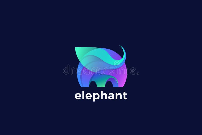 Elephant Logo Elegant Overlapping Gradients Abstract Vector Design ...