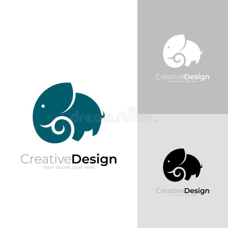 Elephant Logo with a Simple Appearance and Symbolizes Strength Stock ...