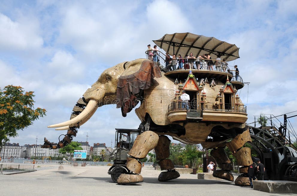 Elephant machine editorial photography. Image of children - 18308142