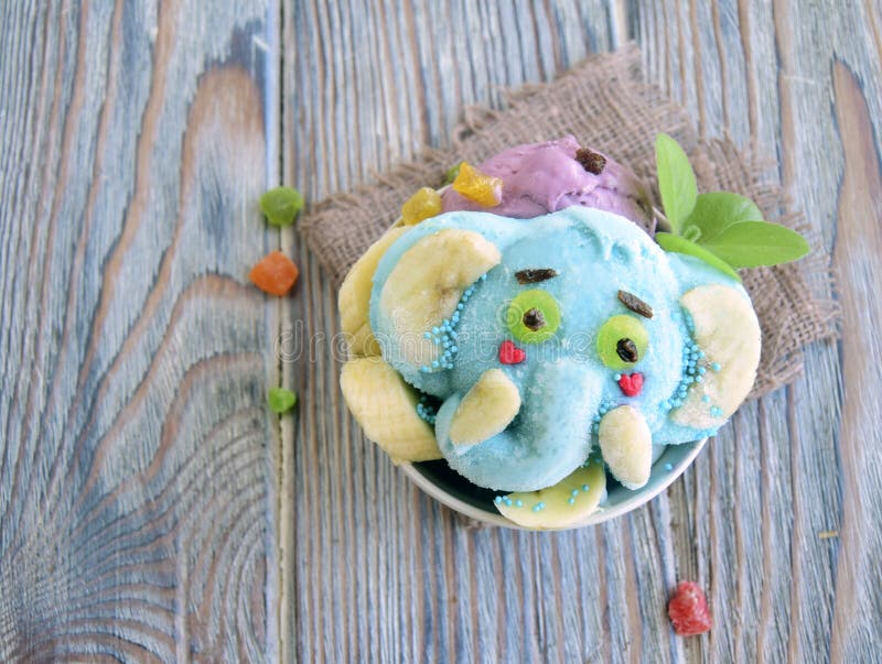The Elephant is Made of Ice Cream Stock Image - Image of cold, blue ...