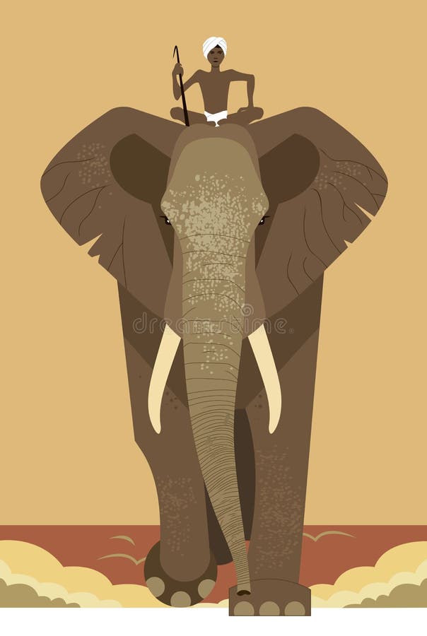 Elephant and mahout stock vector. Illustration of exotic - 15624299