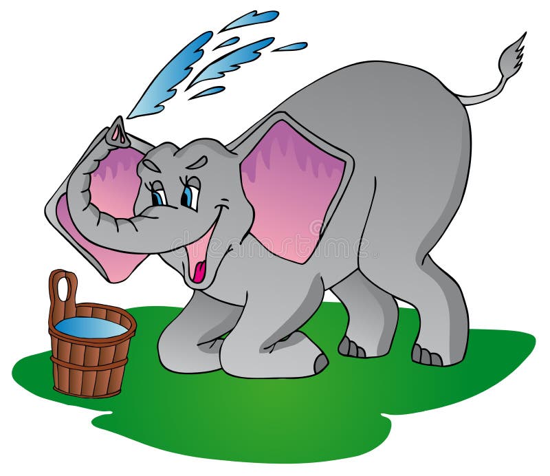 Elephant make shower stock vector. Illustration of draw - 27527428