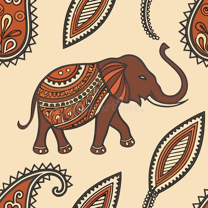 Elephant Pattern Wallpaper Art