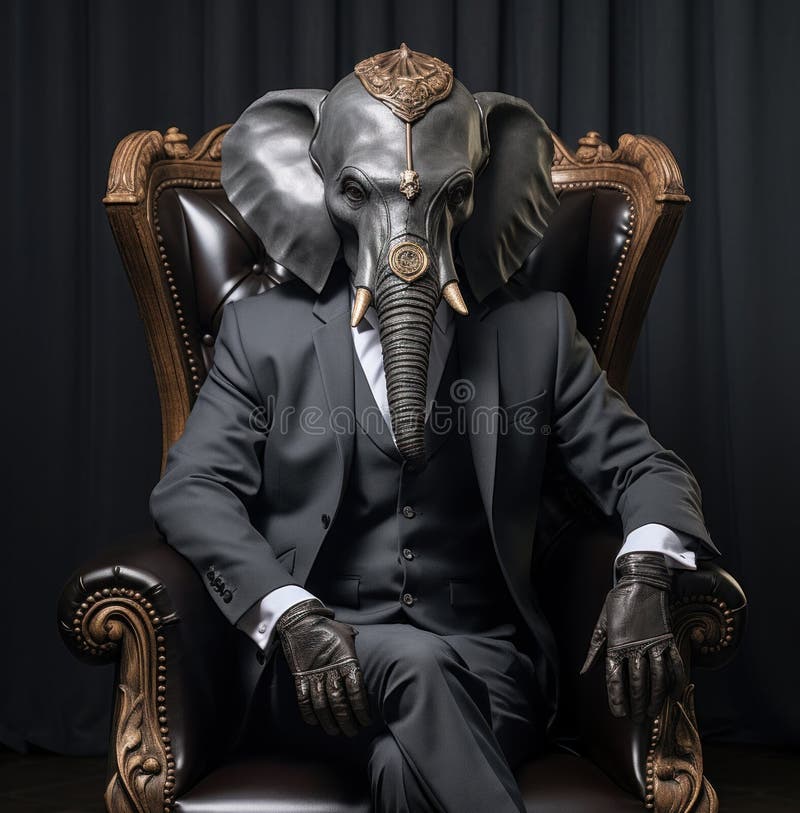 The Elephant Mask is Sitting on a Chair, Stock Photo - Image of concept ...