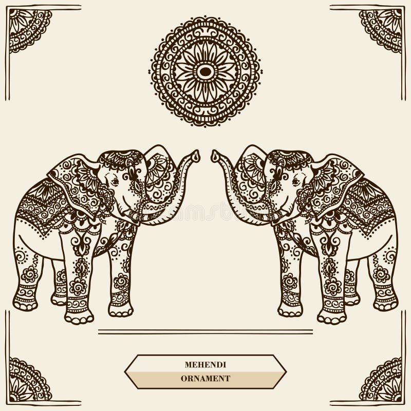 Decorated Indian elephant stock vector. Illustration of cultural - 9700349