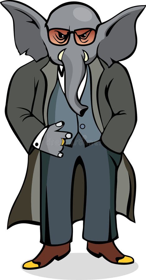 Elephant Mobster stock vector. Illustration of capone - 17842676