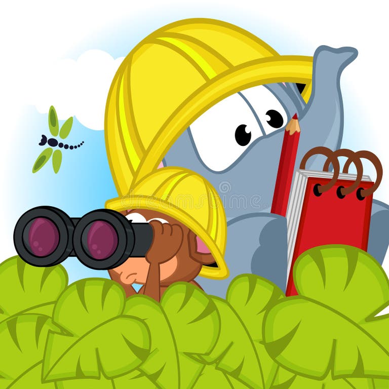 Elephant and Mouse Explorer Stock Vector - Illustration of mouse, child ...