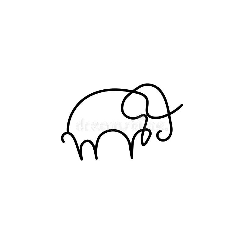 Elephant One Line Icon. Element of Animal Icon. Thin Line Icon for ...
