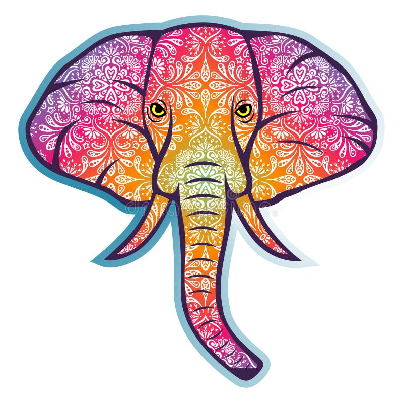 Elephant ornament vector stock vector. Illustration of wildlife - 92702155
