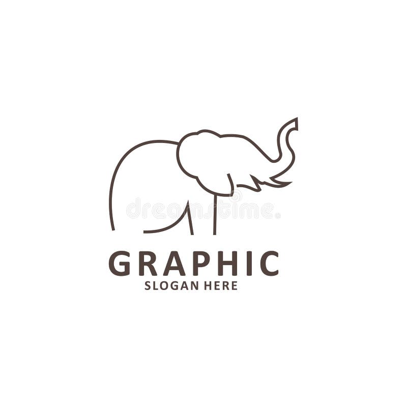 Elephant Outline Logo, Simple Vector Illustration of the Elephant Stock ...