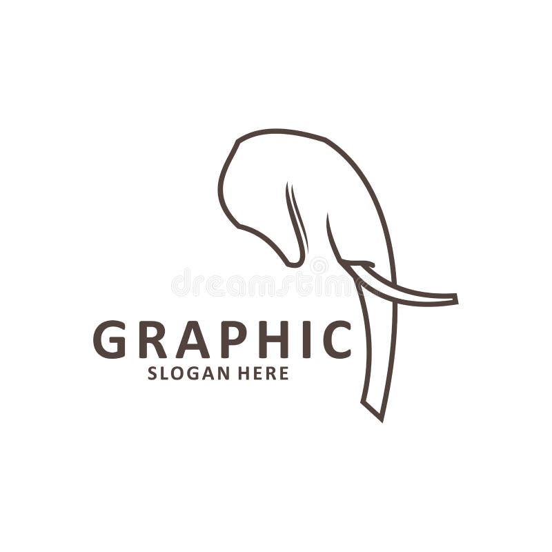 Elephant Outline Logo, Simple Vector Illustration of the Elephant Stock ...