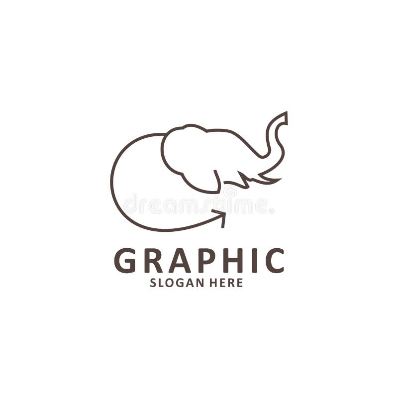 Elephant Outline Logo, Simple Vector Illustration of the Elephant Stock ...