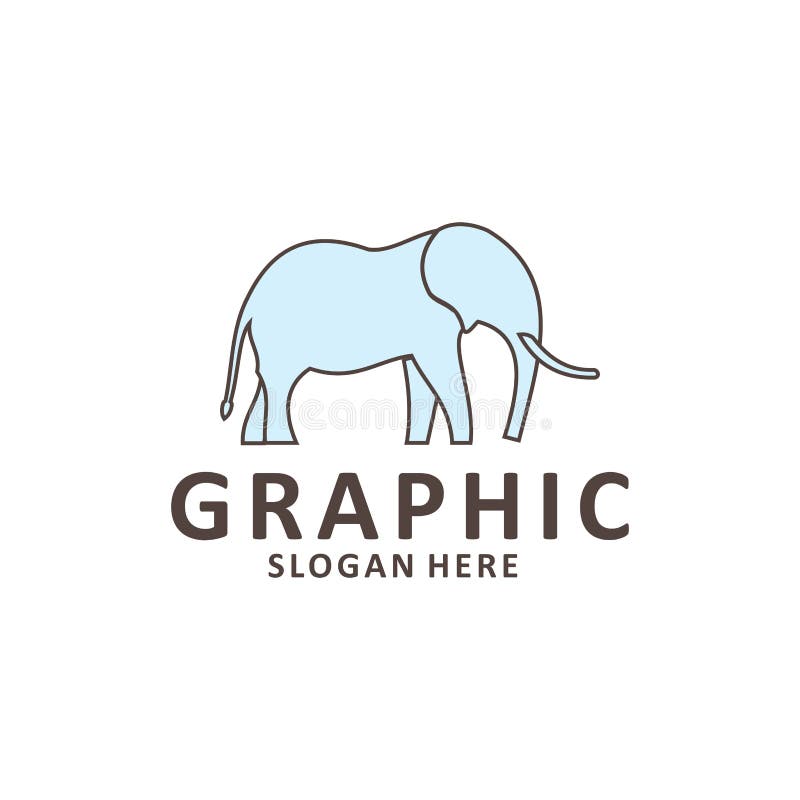 Elephant Outline Logo, Simple Vector Illustration of the Elephant Stock ...