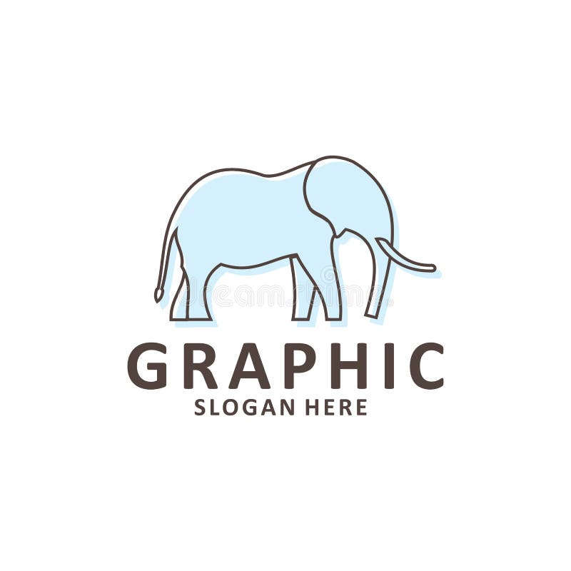 Elephant Outline Logo, Simple Vector Illustration of the Elephant Stock ...