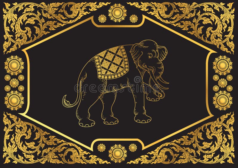 Elephant Pattern Background on Pillar Vector Stock Vector ...