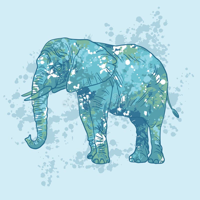 An Elephant Painted with Colored Spots Stock Vector - Illustration of ...